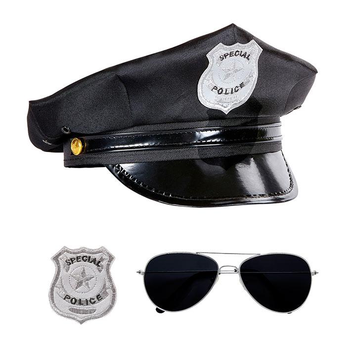 Kit d'accessoires "Police" 3 pcs. à prix minis sur decoagogo.fr