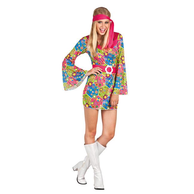 Costume "Flower Power Hippie Party" 3 pcs. à prix minis sur decoagogo.fr