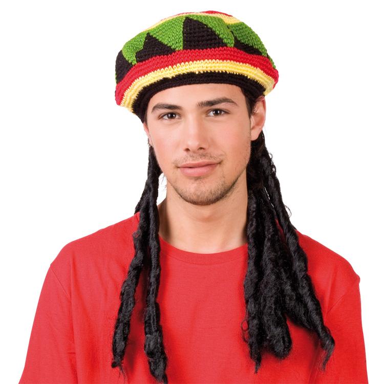 Bonnet Rasta avec dreadlocks à prix minis sur decoagogo.fr