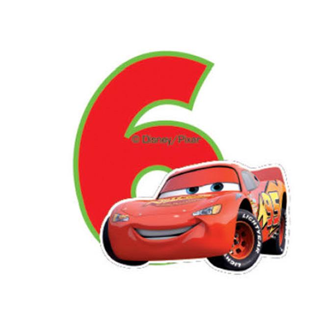 Bougie à chiffre "Disney Cars" 6 cm - 6 à prix minis sur decoagogo.fr